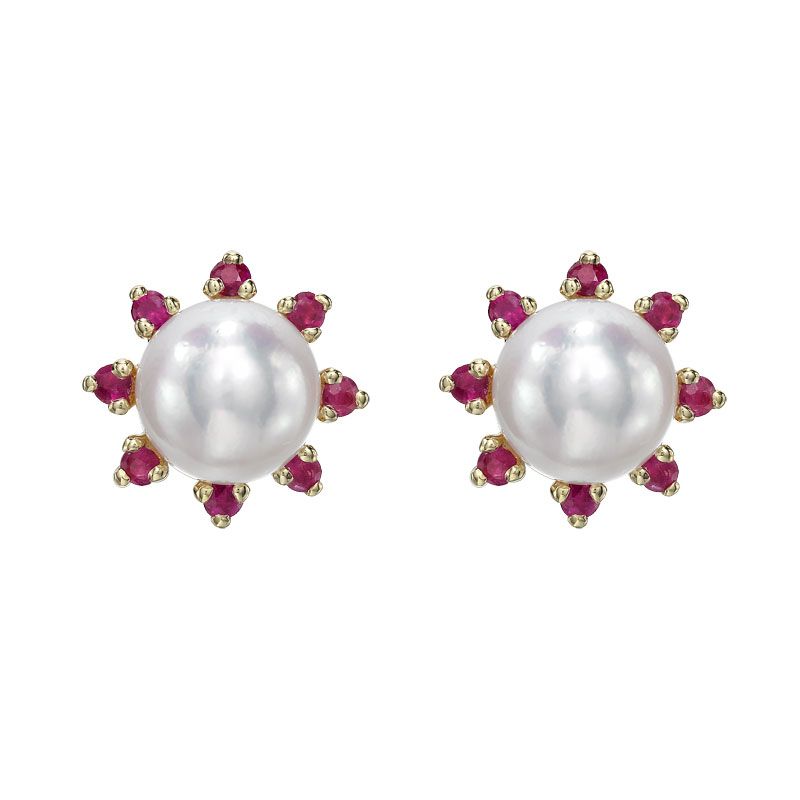 Pearl and Ruby Earrings | 00022216 | Bruford & Carr, London Jewellers